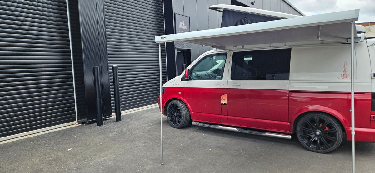 VW Transporter Thule Omnistor wind out awning supply + install – The ...
